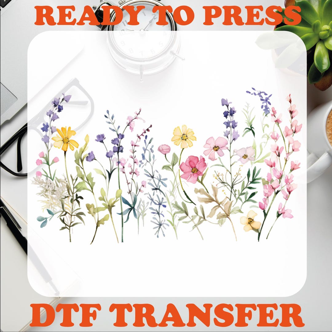 Wildflowers Dtf, Boho Wildflower Ready to Press, Retro Flower Ready to ...