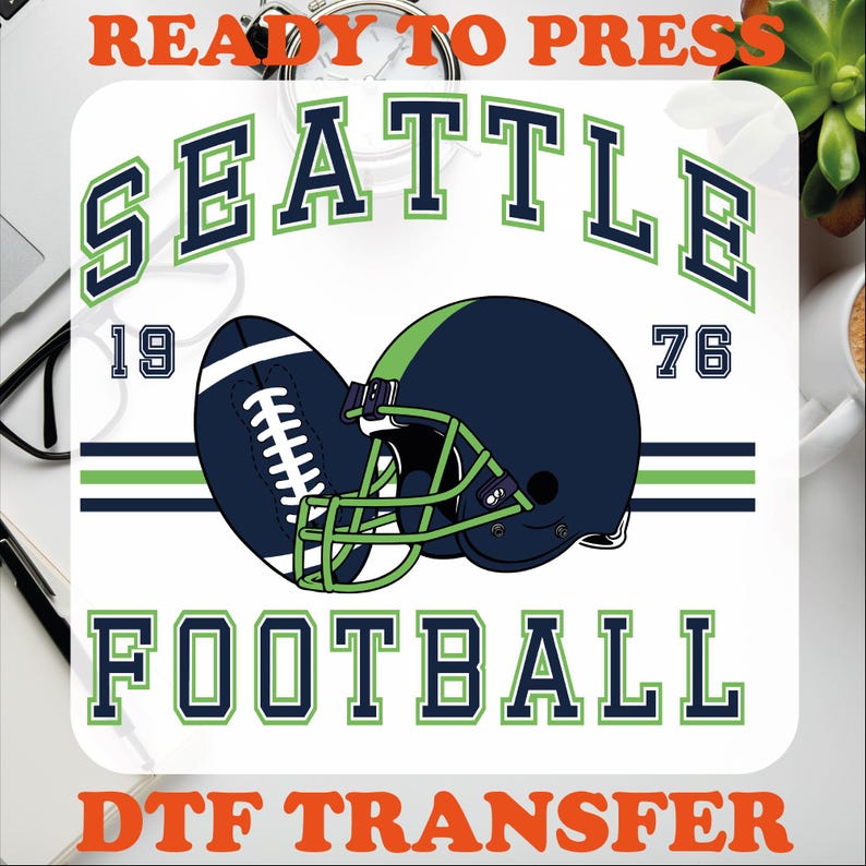 Distressed Seattle Football DTF Transfer: Ready to Press - Etsy