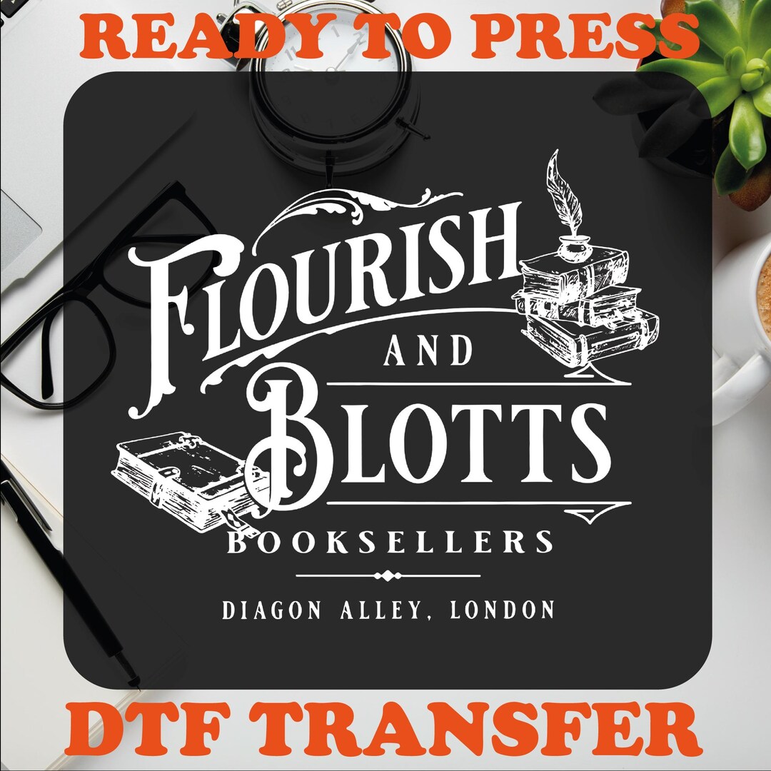 Flourish & Blotts DTF Transfer: Wizard Book Heat Press - Etsy