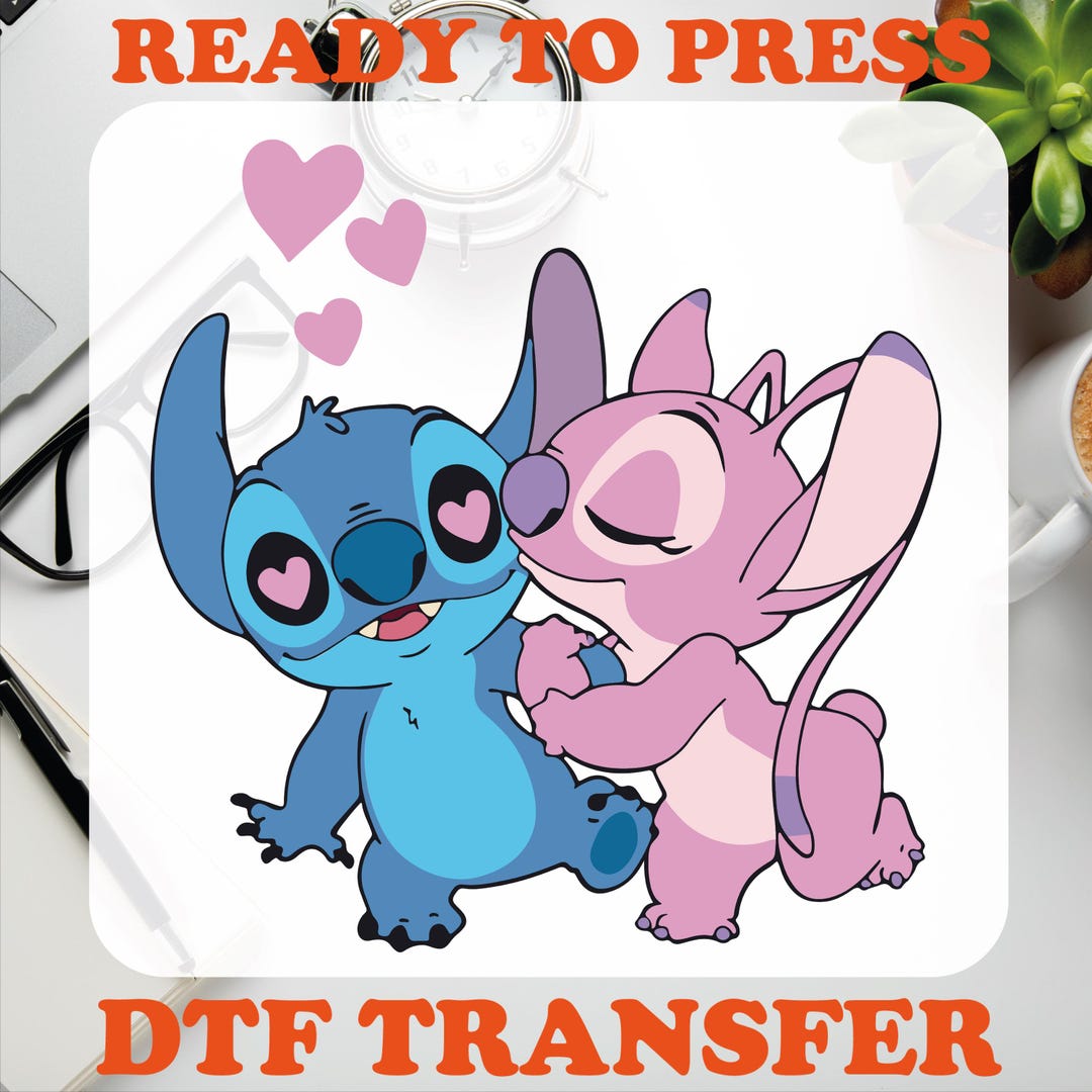 Disney Lilo and Stitch Couple Valentine Ready to Press, Stitch and ...