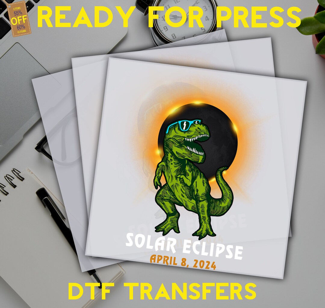 Total Solar Eclipse 2024, Ready to Press, Solar System DTF Transfers, Total Solar Eclipse ...