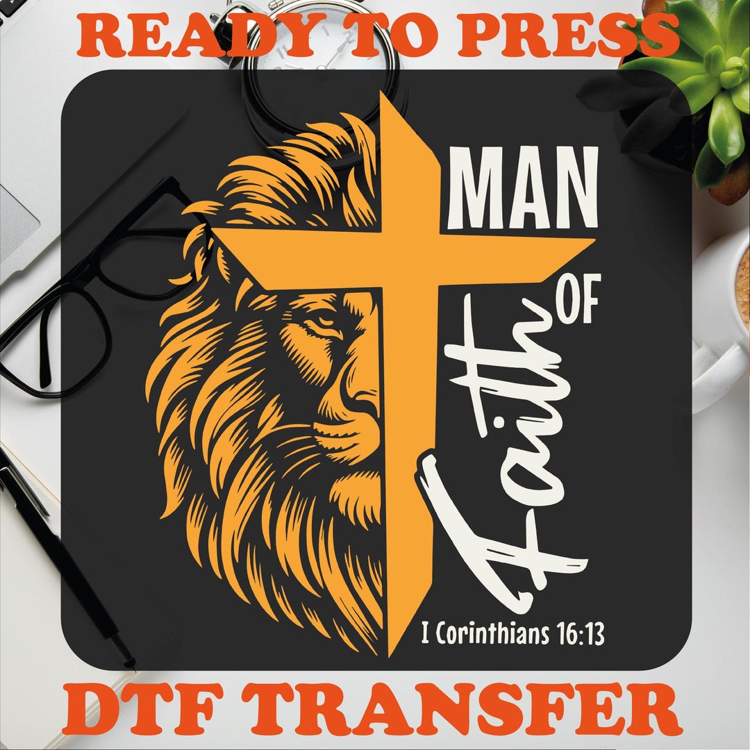 Man of God DTF Transfer: Jesus Cross Heat Press - Etsy