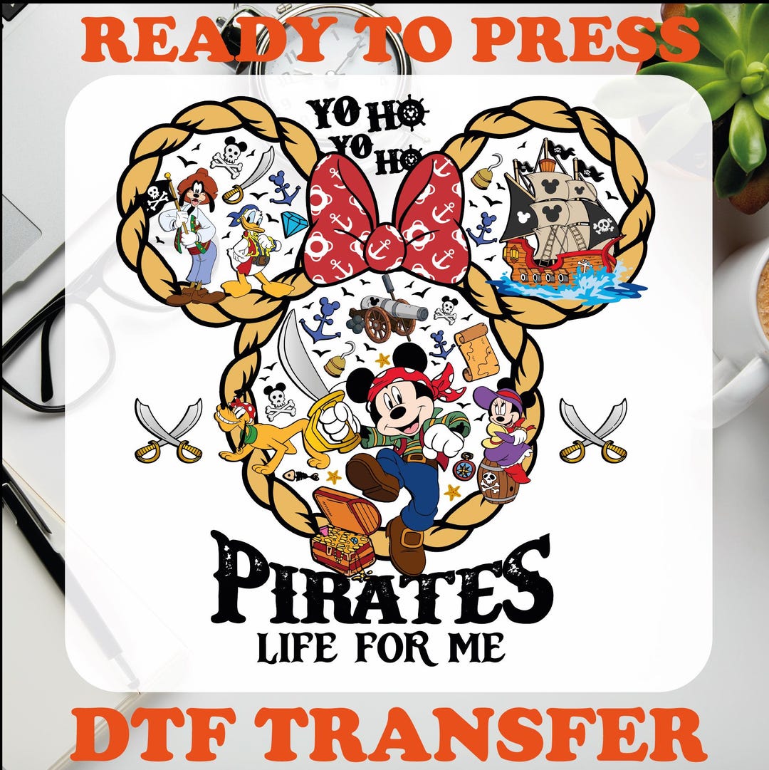 Disney Pirate Squad Dtf Transfer, Mickey and Minnie Mouse Pirate Ready ...