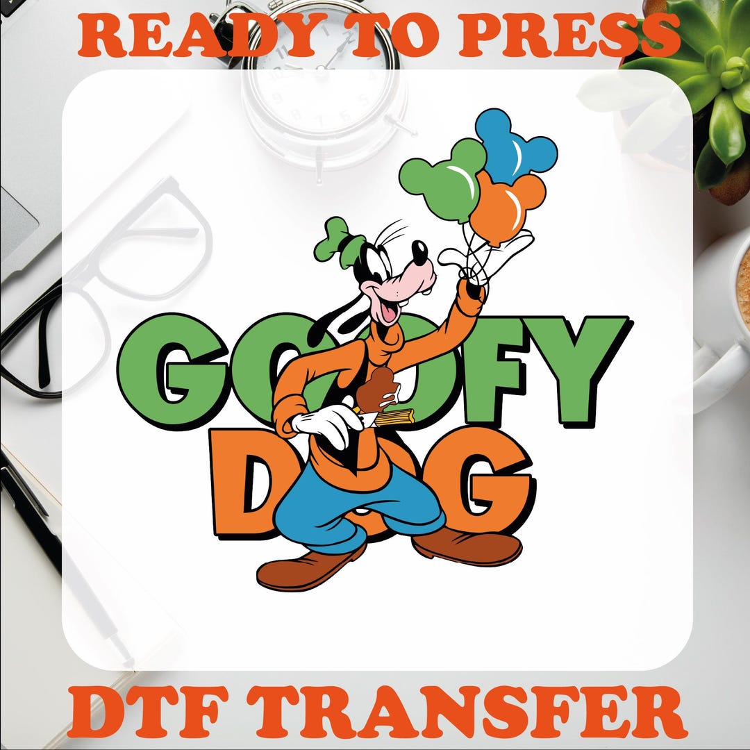 Goofy Dog DTF Transfer, Disney Friends Heat Press - Etsy