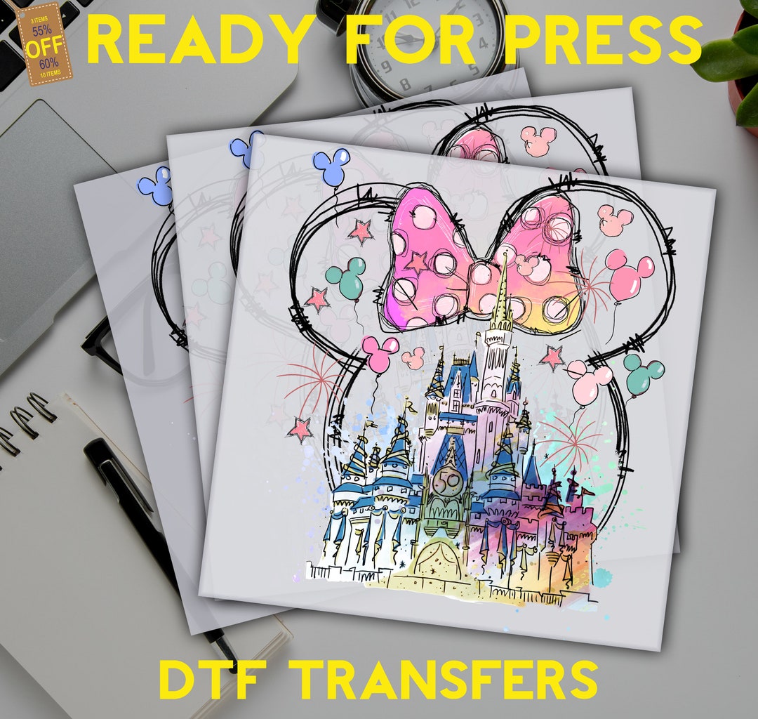 Disney Watercolor Castle 2024 Ready to Press, Disney Castle DTF ...