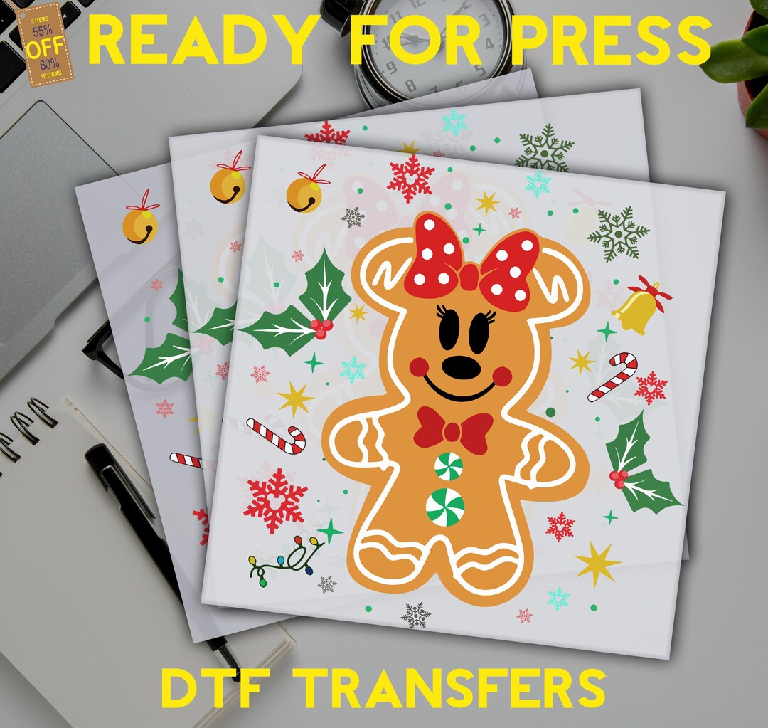 Disney Mickey and Friends Gingerbread Bakery Christmas Dtf Transfers, Disney Christmas Ready to ...