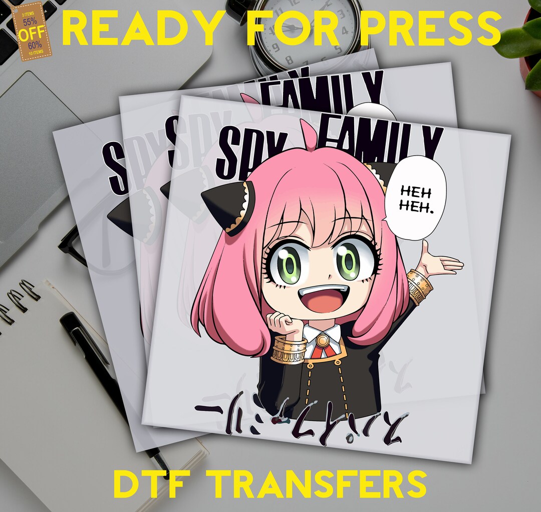 Anime DTF Transfers, Ready to Press, Heat Transfer, Anime Spy Family ...