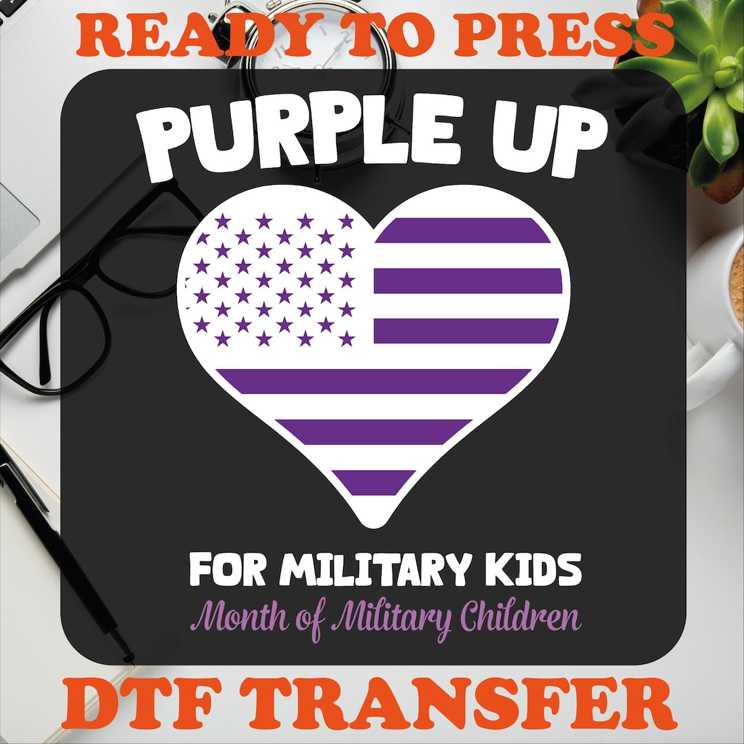 Purple up for Military Kids Ready to Press, Proud Military Child Dtf ...