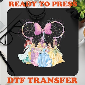Disney Princess Characters Dtf Transfer, Colorful Princess Dtf, Disney ...