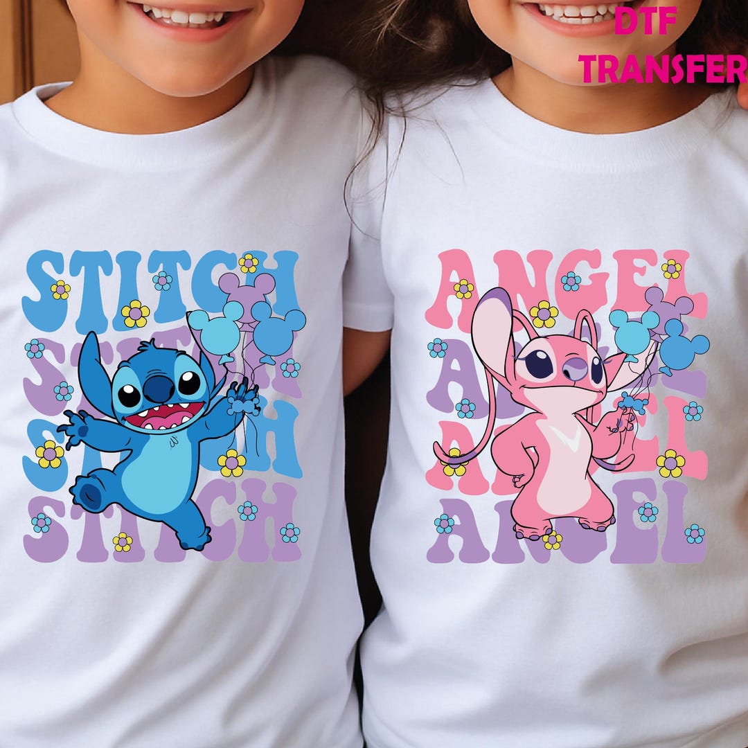 Disney Stitch and Angel Matching Ready to Press, Disney Stitch Couple ...