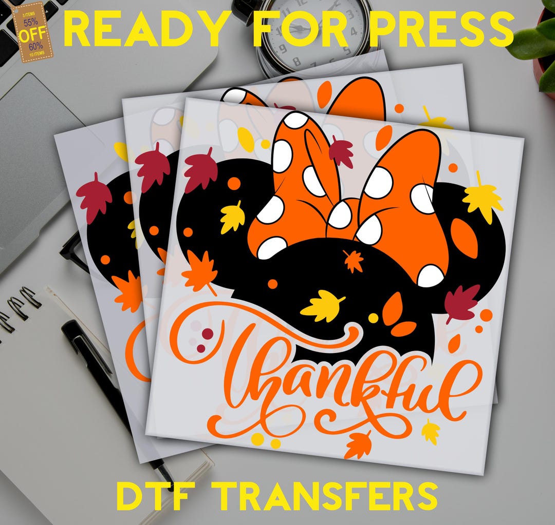 Disney Thankful Couple Dtf, Disney Mickey and Friends Autumn Ready to ...