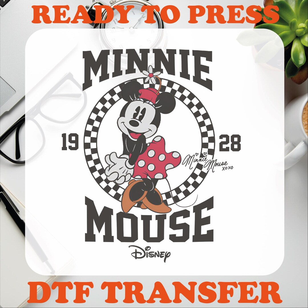 Retro Minnie Mouse Checkered DTF Heat Transfer, Disney Family Trip - Etsy