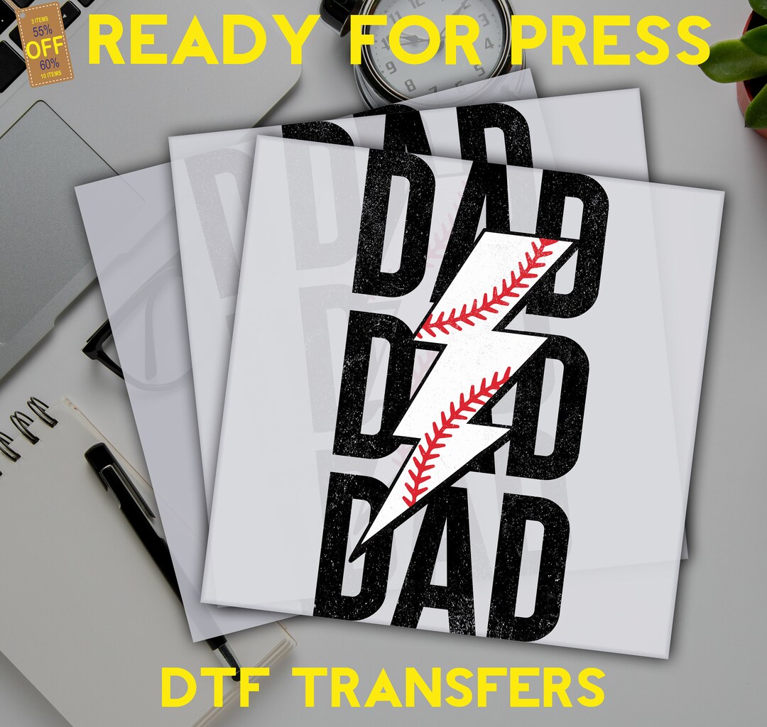 Baseball Dad Dtf Transfers, Father's Day Ready to Press, Baseball Dad ...