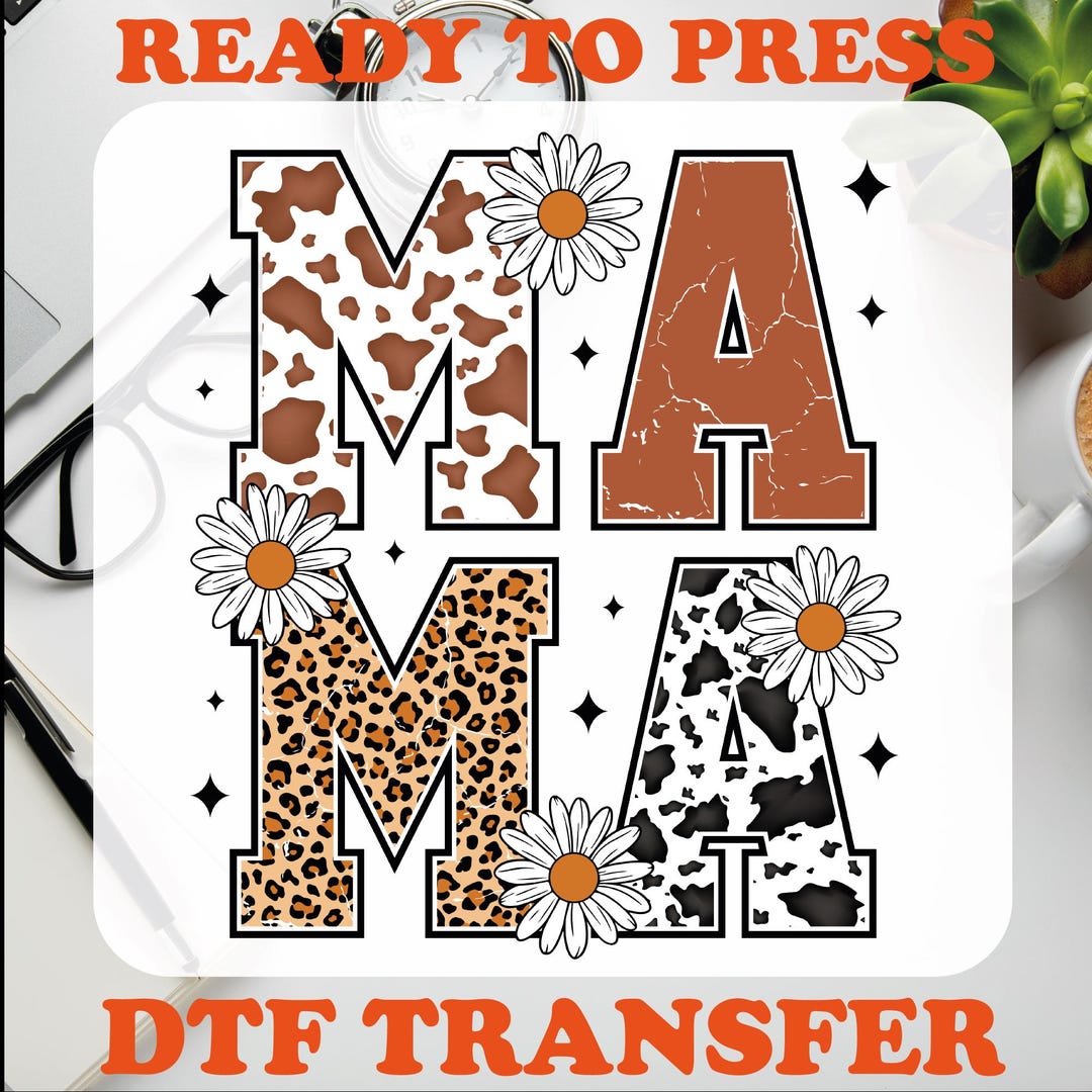 Leopard Mama Flower DTF: Retro Heat Transfer - Etsy