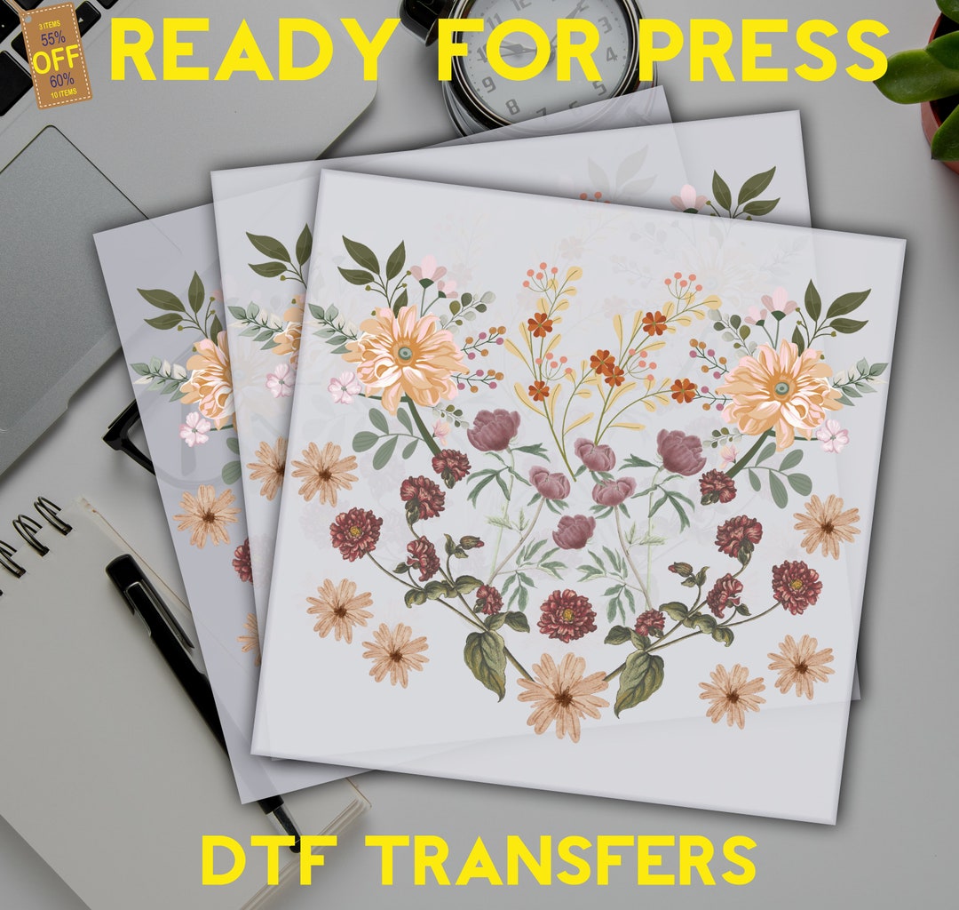 Retro Ready to Press, Groovy Wildflower Design, Heat Press Transfer ...