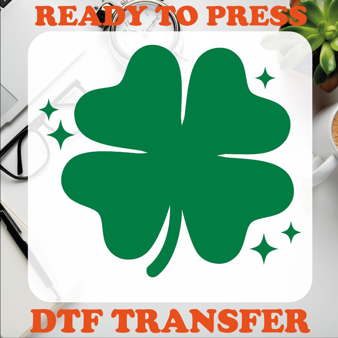 St Patrick's Day Farm Fresh Shamrock DTF Transfer, Lucky Shamrock Bow Ready to Press, St Patrick ...
