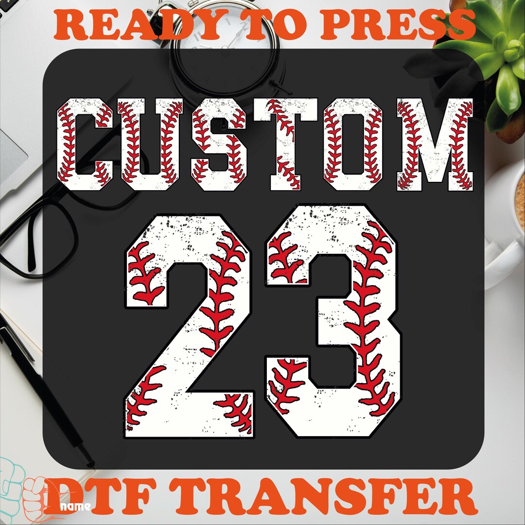 Custom Baseball Name and Number DTF Transfer, Custom Baseball Team Dtf ...