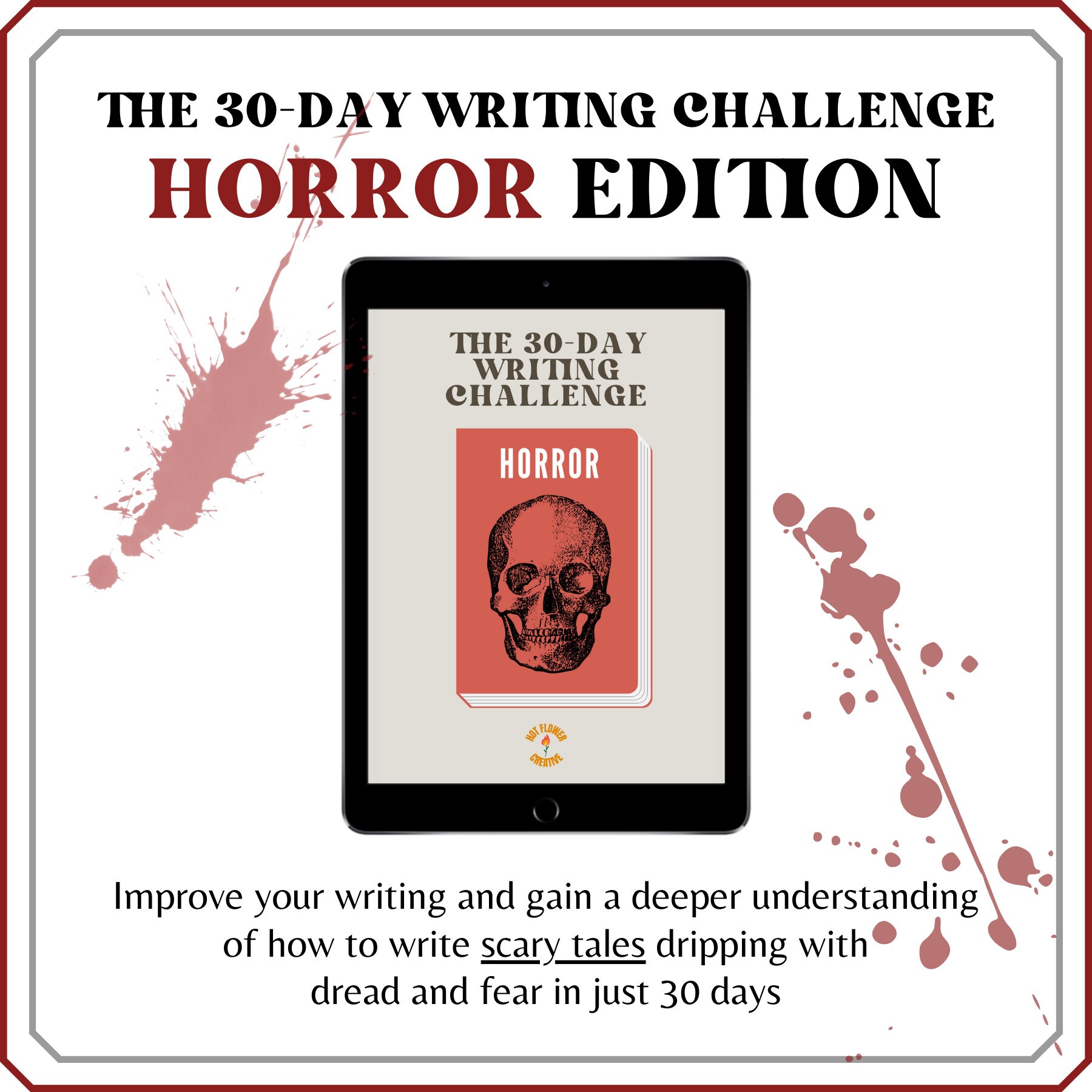 30 Day Horror Writing Habit Challenge Workbook | Write Horror | Writing ...