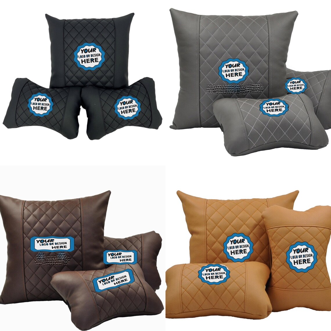 Car Pillow Set of 3 Pieses - Embroidered Car Pillows - Car Headrest ...
