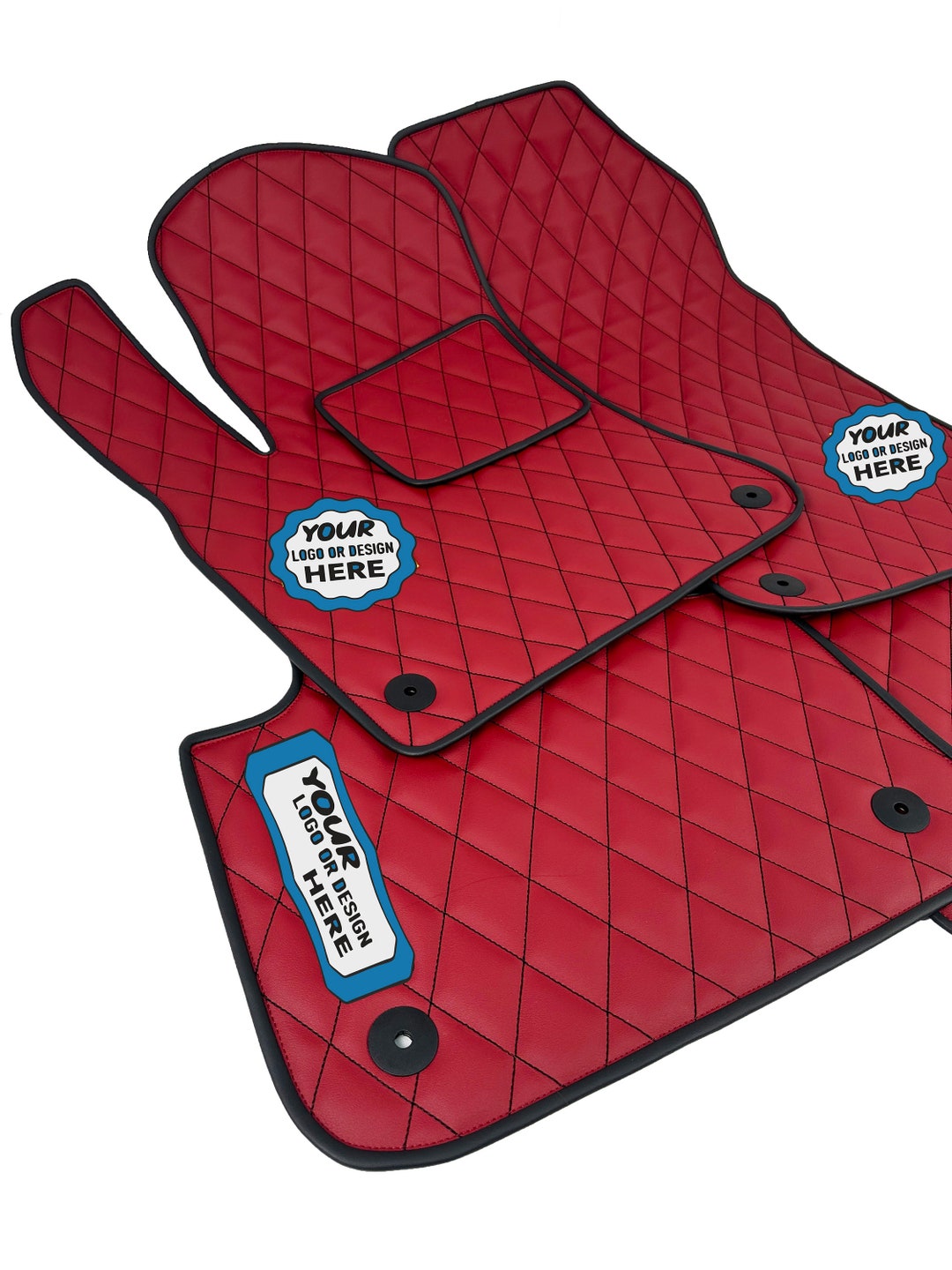 Custom Fitted Car Mats Red Set Eco Leather - Handmade Car Floor Mats ...