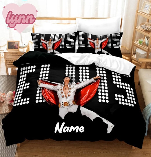 Personalized Elvis Presley Bedding set, Elvis King Quilt, Elvis Presley ...