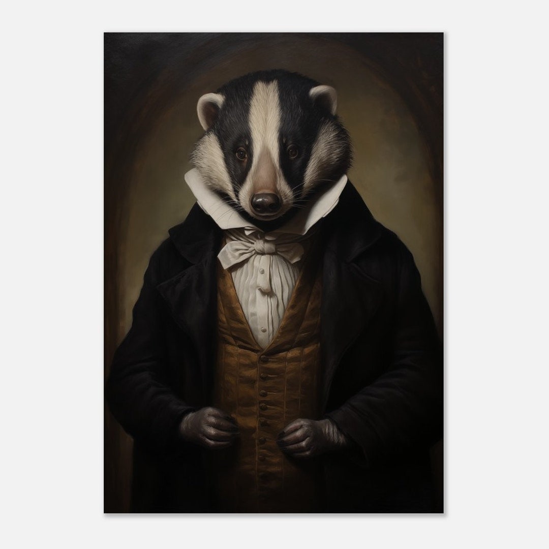 Badger, Victorian, Gothic, Dark, Painting, Art, Print, Poster - Etsy