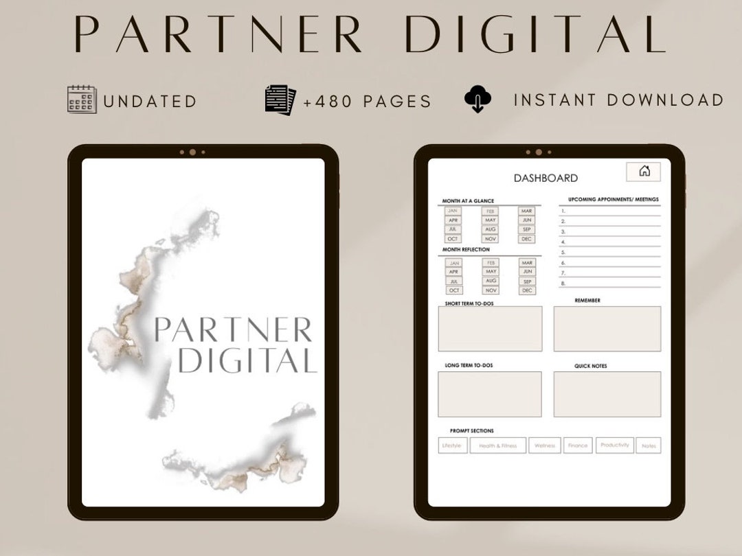 Digital Planner iPad Goodnotes Undated Notability 2024 2025 Calendar ...