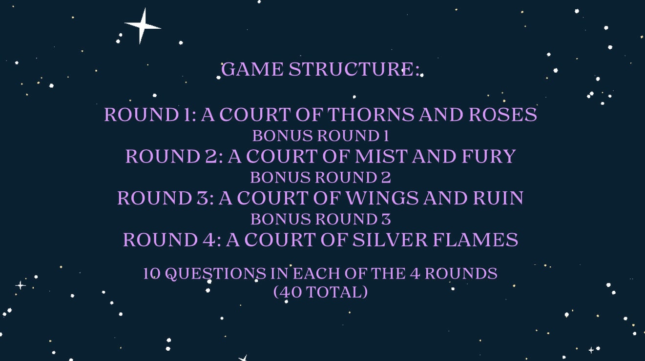 ACOTAR Trivia | Party Game | Digital Download | Printable - Etsy