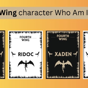 Fourth Wing Who Am I? Character Cards | Book Club Activity | Digital ...