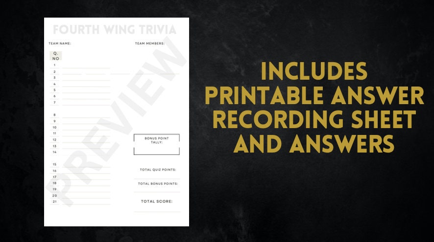 Fourth Wing Trivia | Party Game | Digital Download | Printable | - Etsy