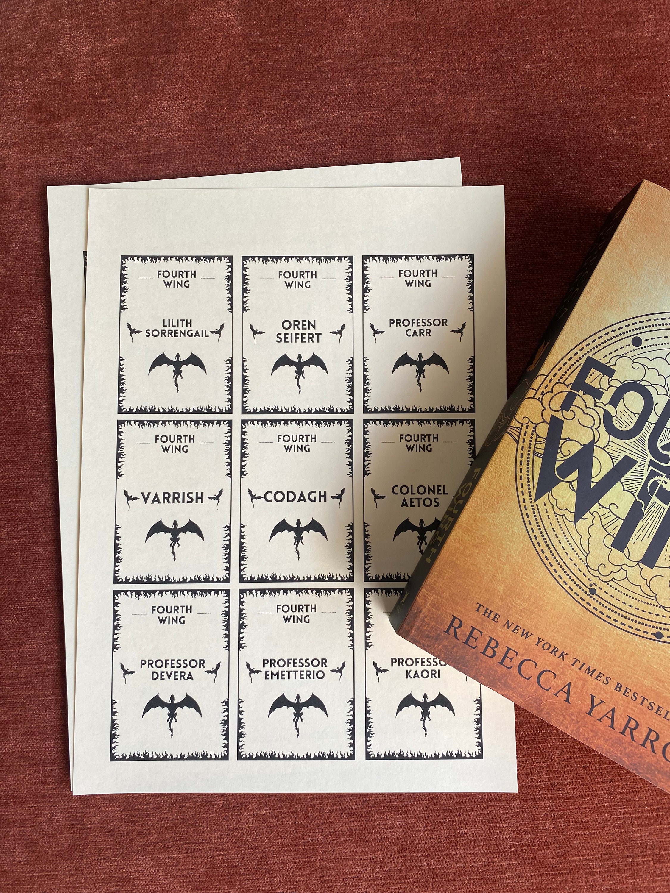 Fourth Wing Who Am I? Character Cards | Book Club Activity | Digital ...