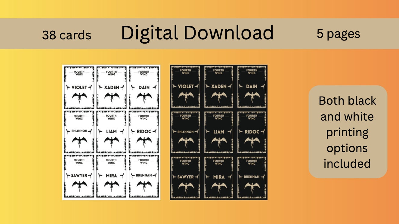 Fourth Wing Who Am I? Character Cards | Book Club Activity | Digital ...