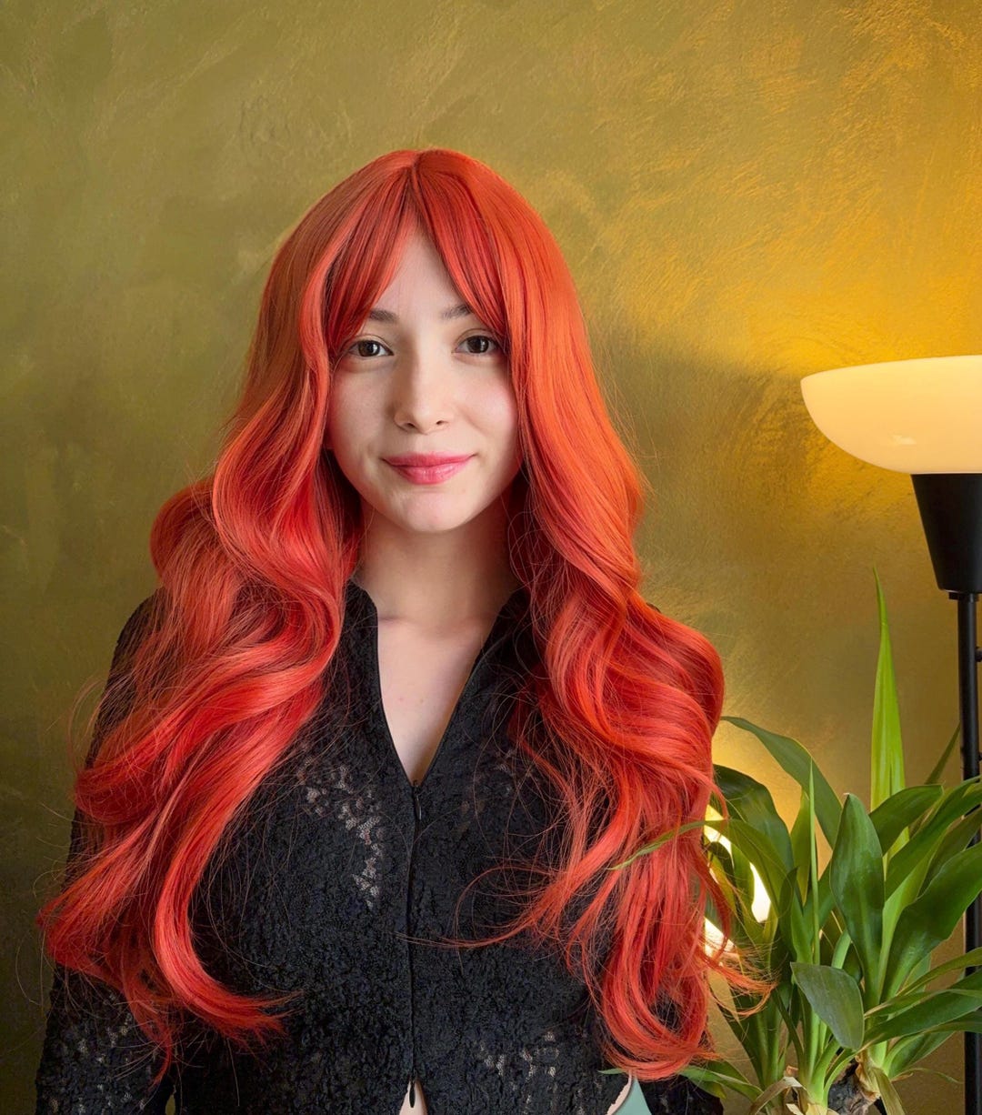 Long Wavy Ginger Red Wig With Bangs Jessica Rabbit Cosplay Wig Movie ...