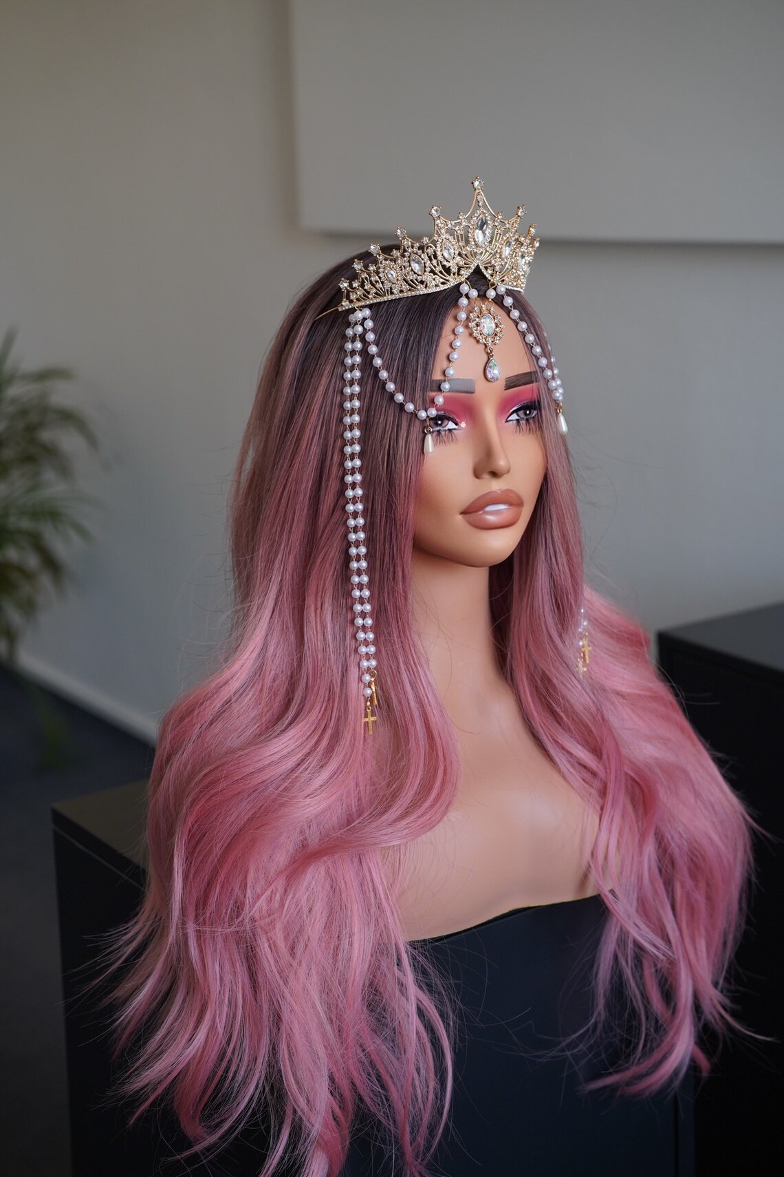 Pink Wig With Bangs Glueless Option for Alopecia Cosplay Ready Vibrant ...