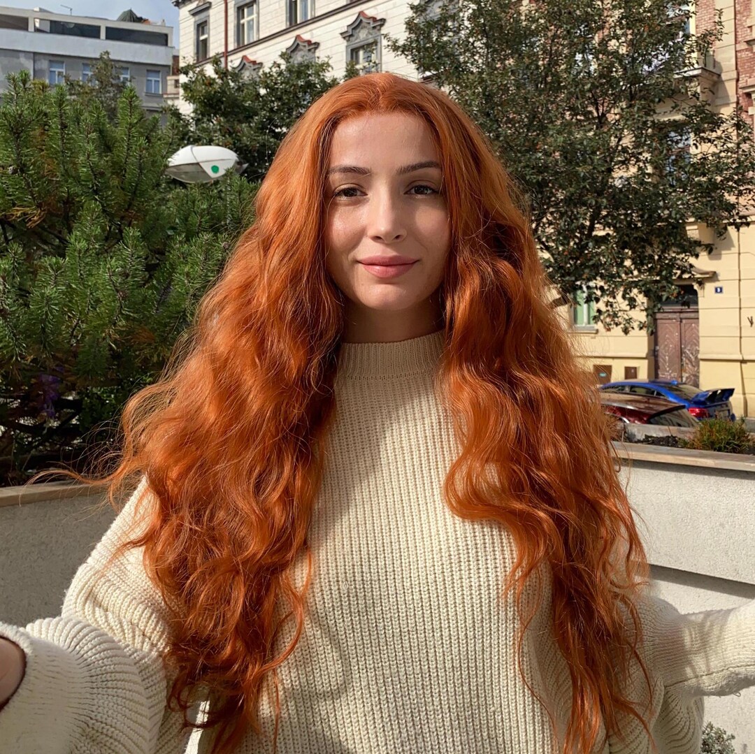 13x4 Ginger Lace Front Wig Cosplay Merida Wig Heat Resistant Fiber ...