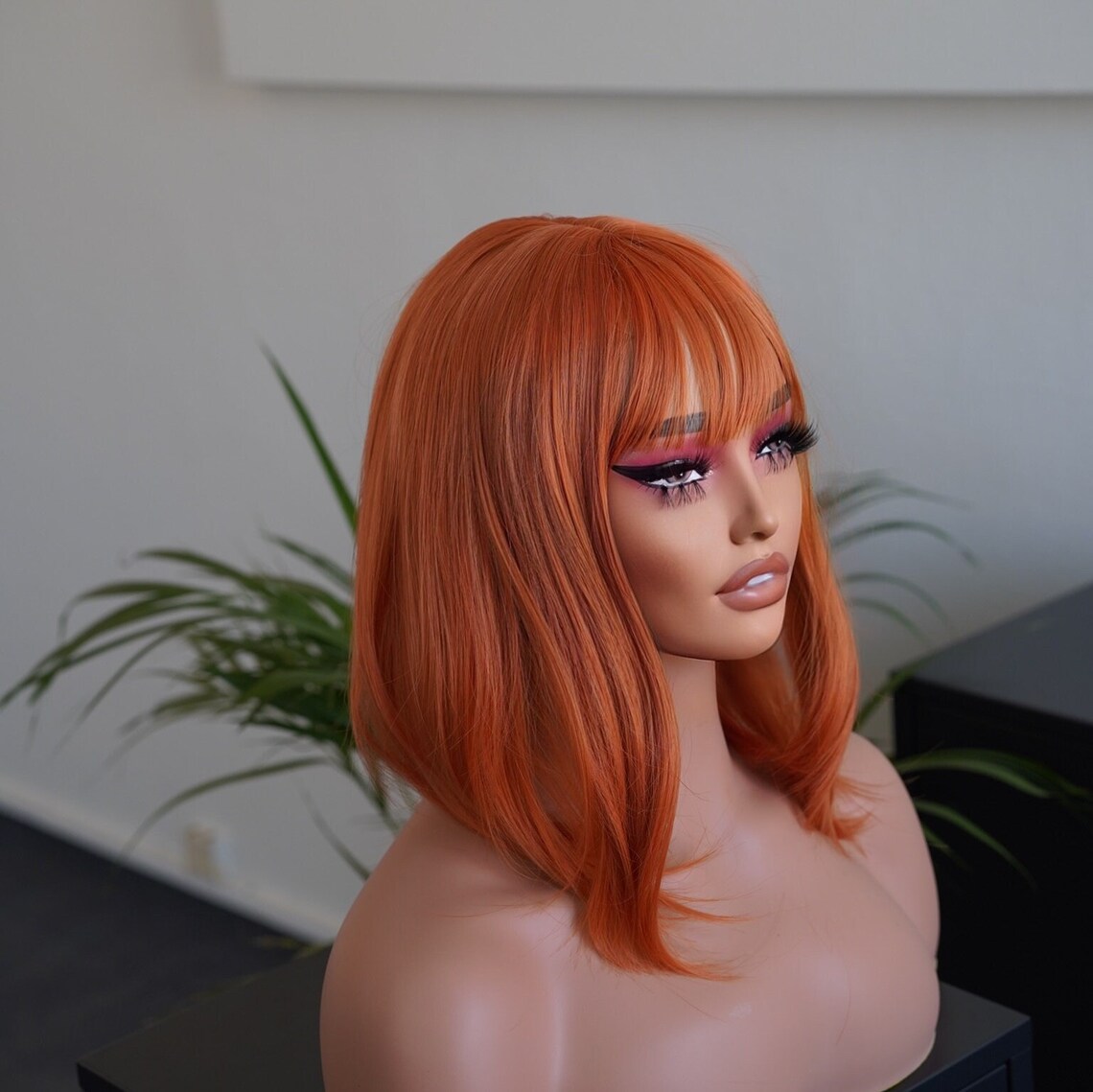 Ginger Lace Front Wig With Bangs I Red Wig I Cosplay Wigs Short Wigs - Etsy