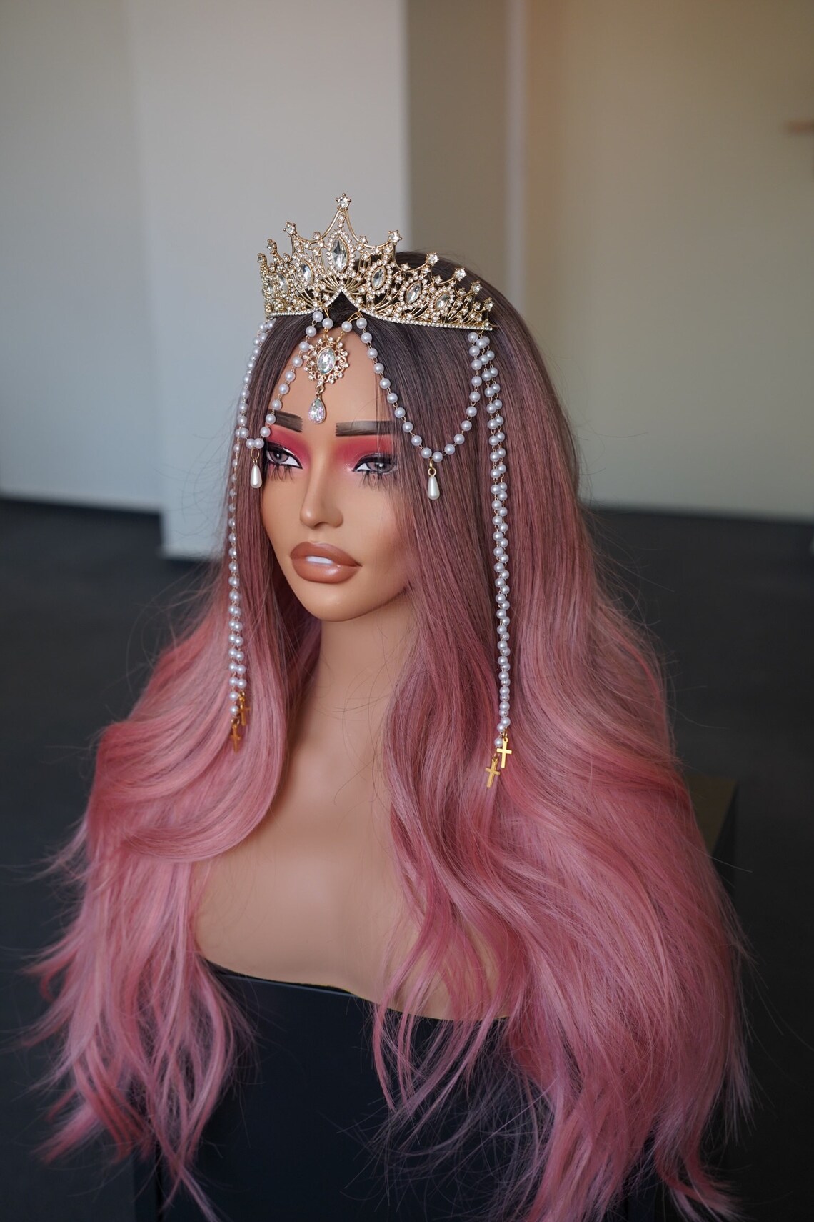 Pink Wig With Bangs Glueless Option for Alopecia Cosplay Ready Vibrant ...