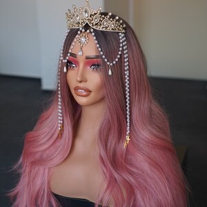 Pink Wig With Bangs Glueless Option for Alopecia Cosplay Ready Vibrant ...