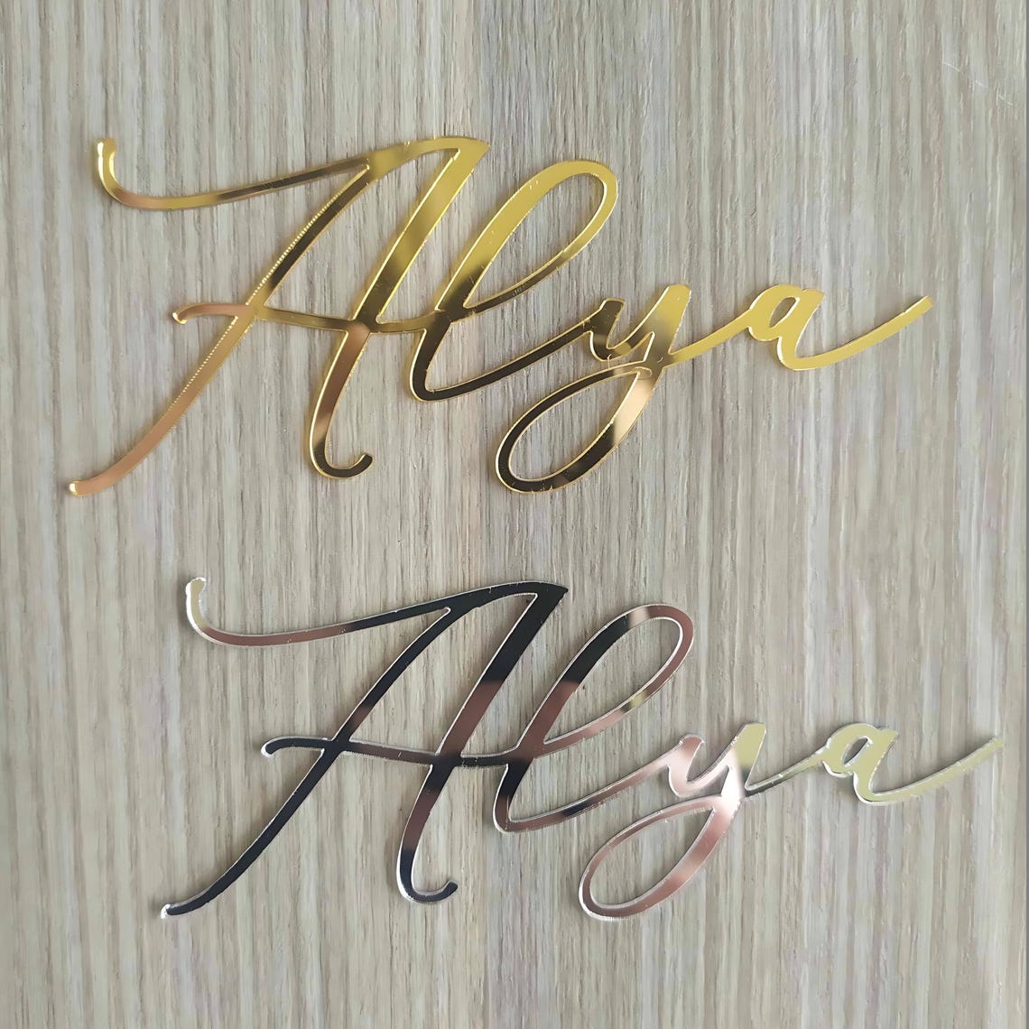 Personalized Acrylic Mirror Name Sign | Custom Glitter Name Sign ...