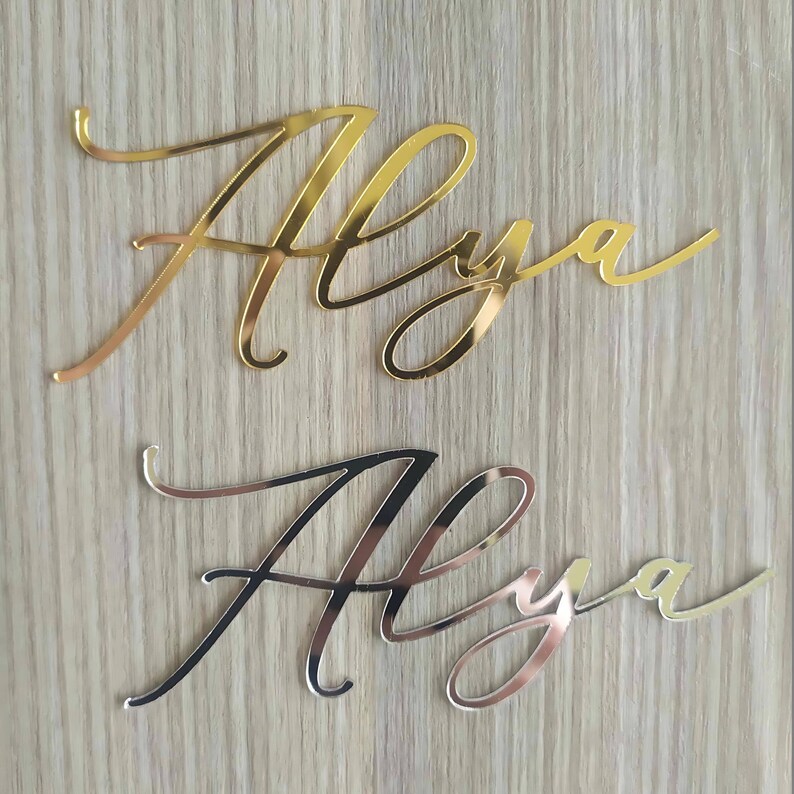 Personalized Acrylic Mirror Name Sign | Custom Glitter Name Sign ...