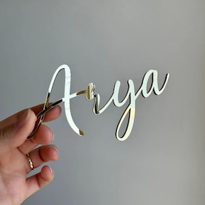 Personalized Acrylic Mirror Name Sign | Custom Glitter Name Sign ...
