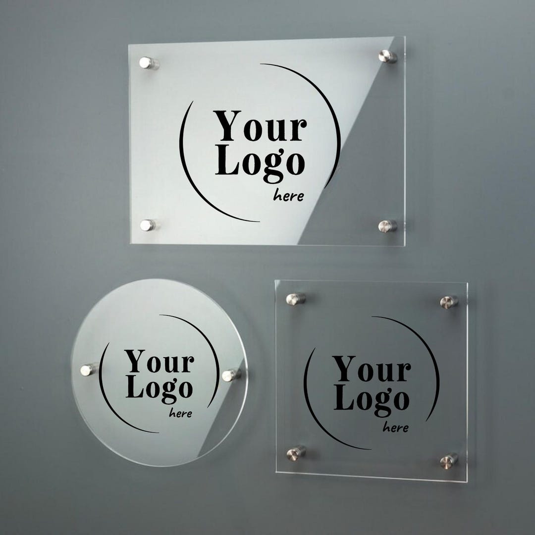 Personalized Acrylic Business Plaque Sign, Printed Logo Address Signage ...