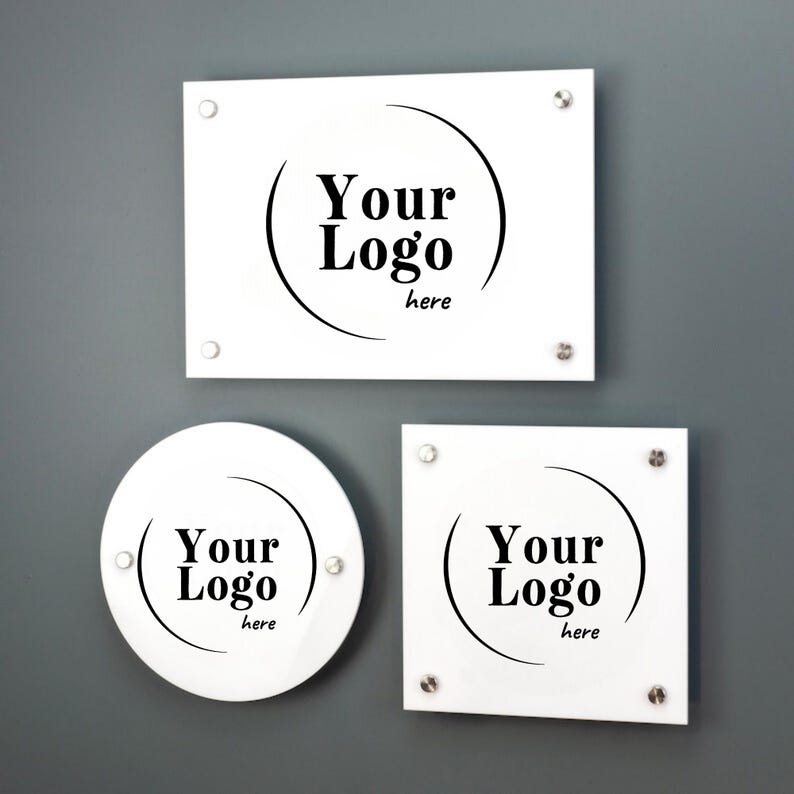 Personalized Acrylic Business Plaque Sign, Printed Logo Address Signage ...