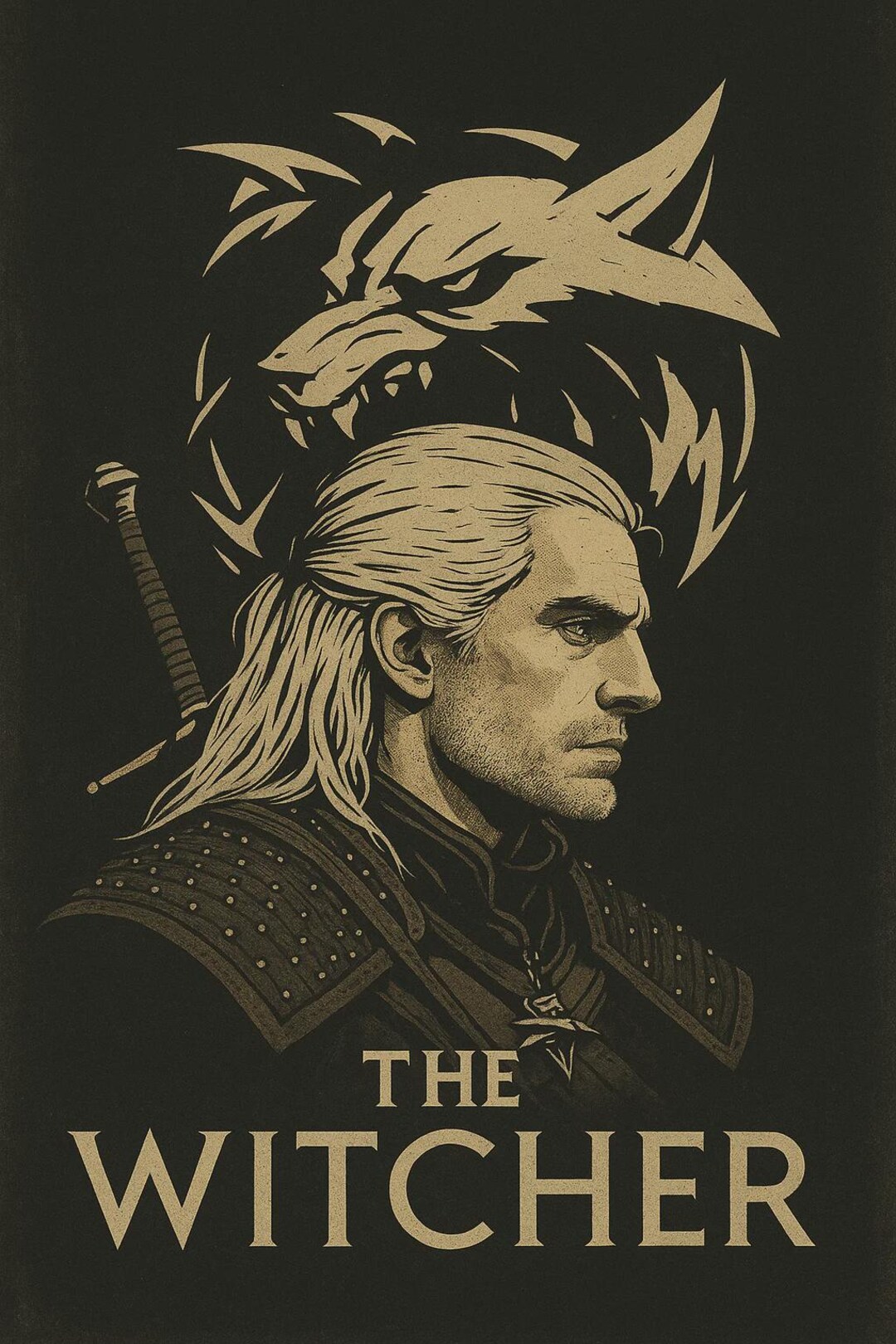 The Witcher Poster – Geralt Minimalist Print – Dark Fantasy Art ...
