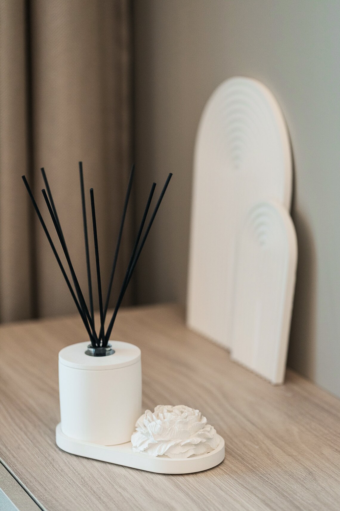 Elegant White Gypsum Cover for 100 Ml Reed Diffuser With Home Fragrance ...