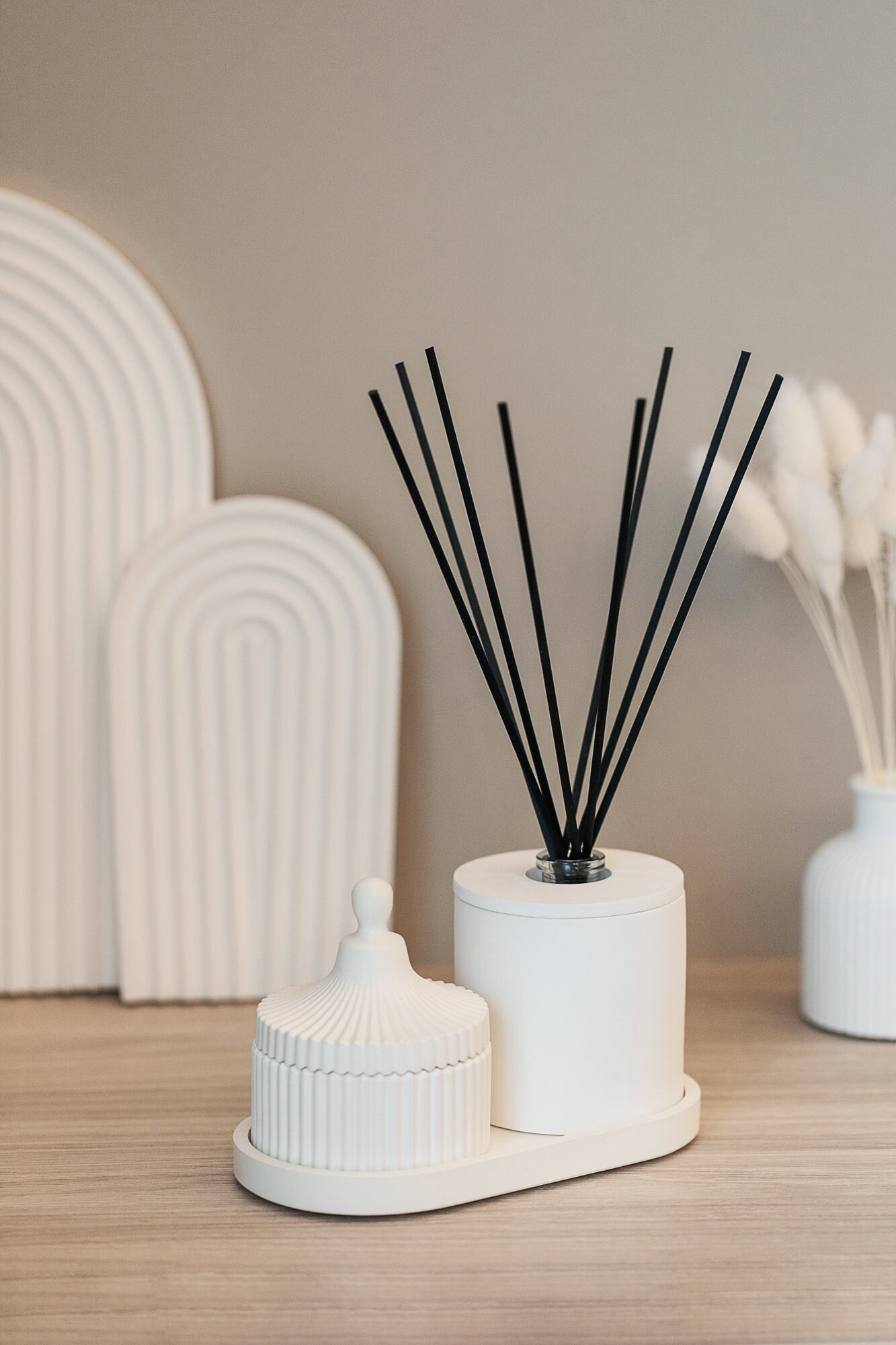 Elegant White Gypsum Cover for 100 Ml Reed Diffuser With Home Fragrance ...