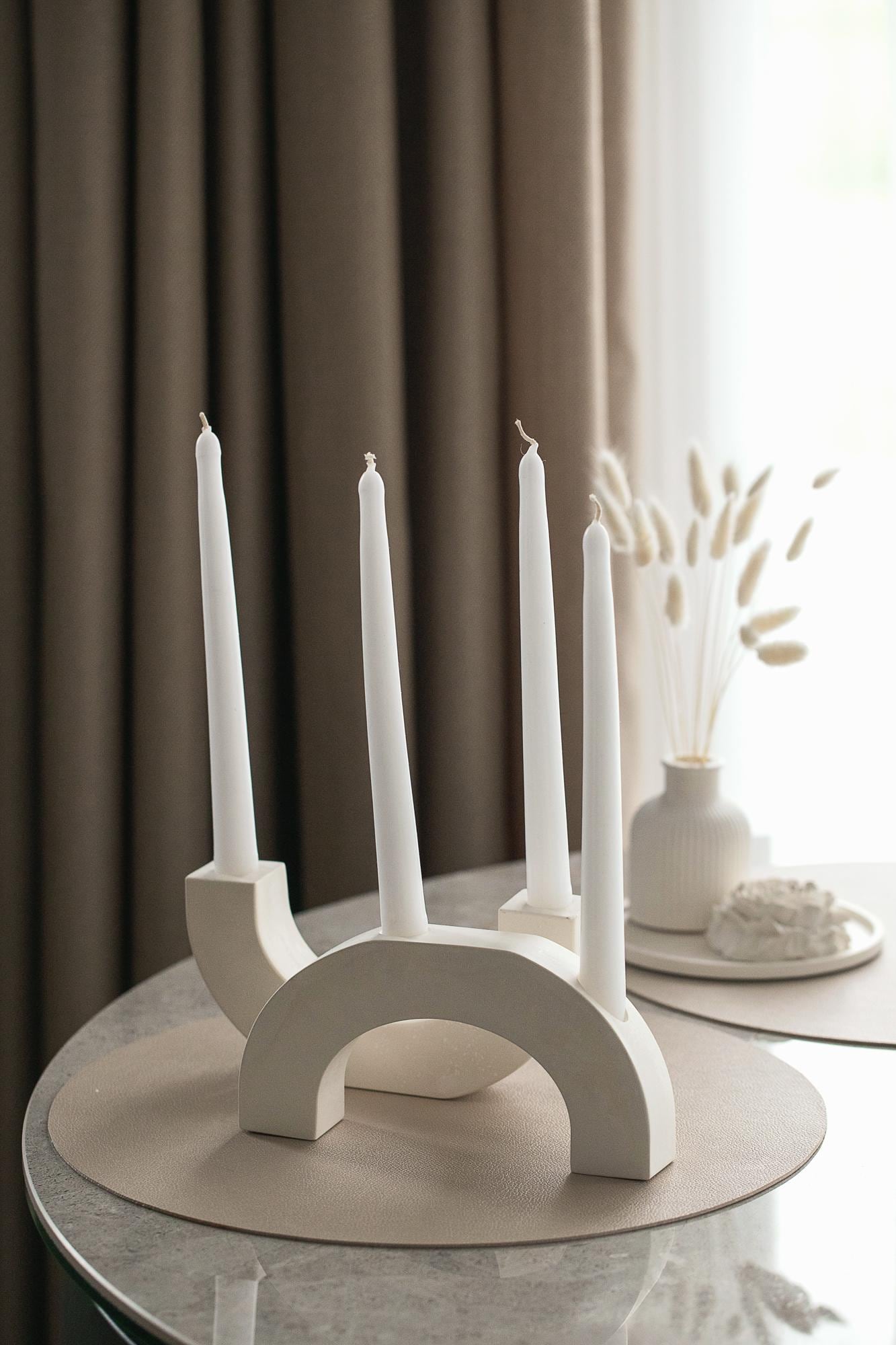 Handcrafted Gypsum Candlestick Holder – Modern Minimalist Design - Etsy