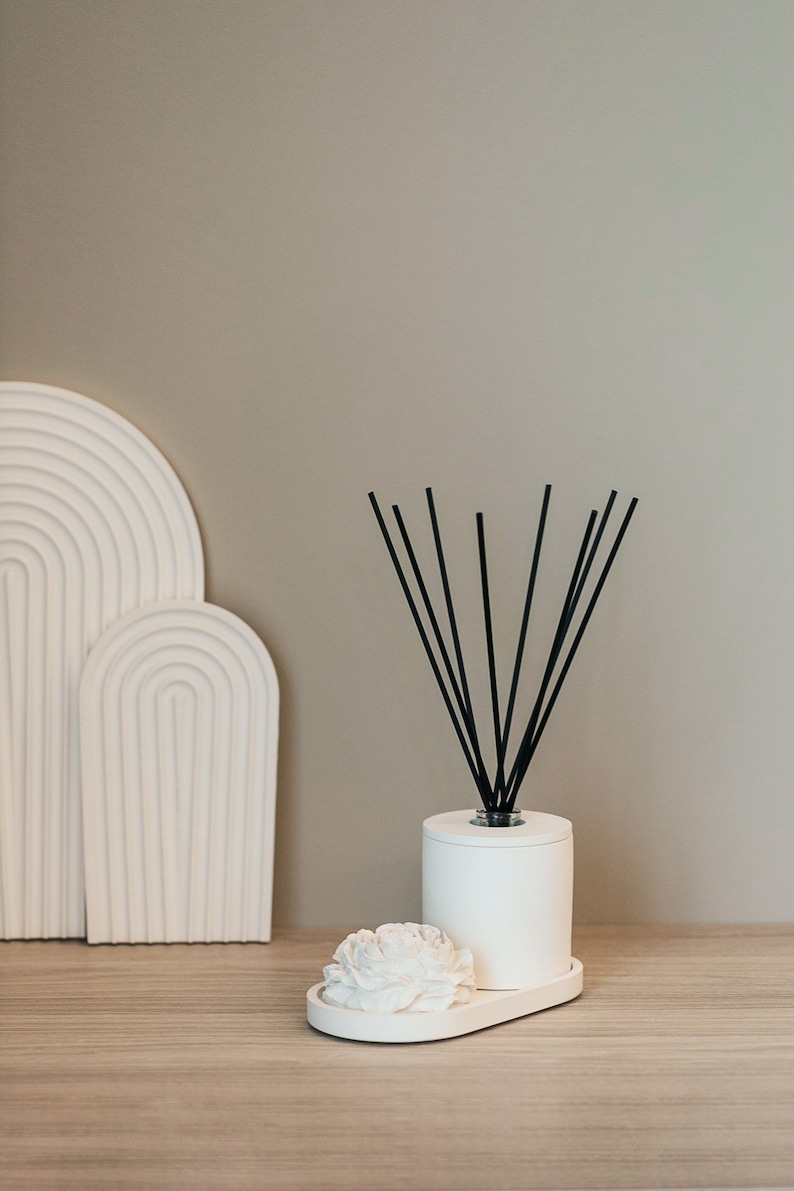 Elegant White Gypsum Cover for 100 Ml Reed Diffuser With Home Fragrance ...