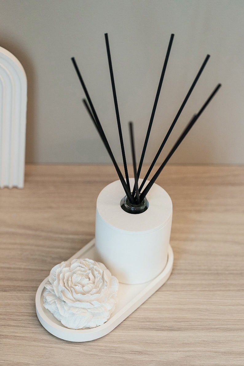 Elegant White Gypsum Cover for 100 Ml Reed Diffuser With Home Fragrance ...