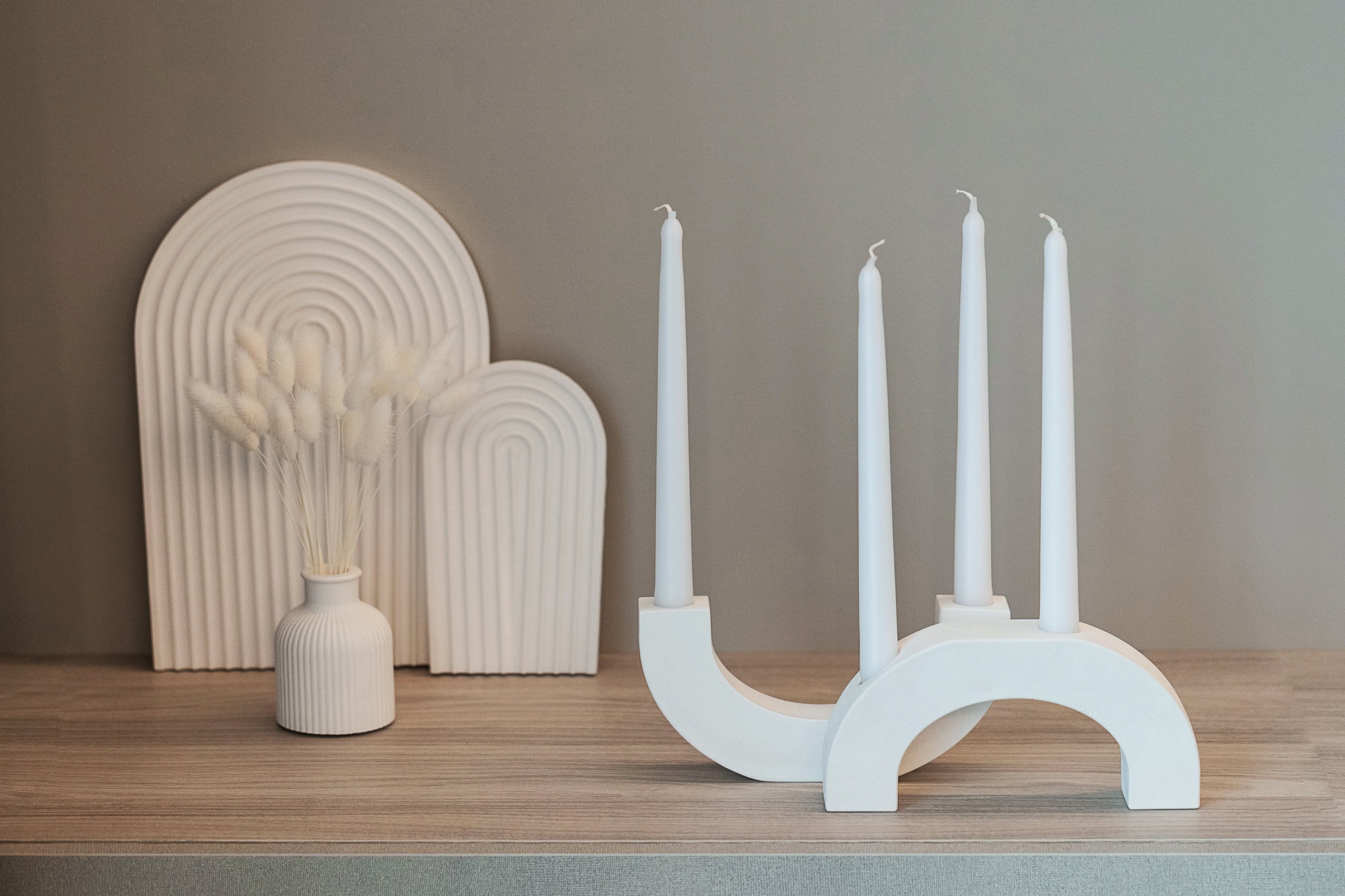 Handcrafted Gypsum Candlestick Holder – Modern Minimalist Design - Etsy